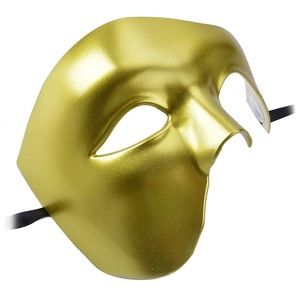 Accessories | Phantom Of The Opera Half Man Face Gold Mask Nwt | Poshmark